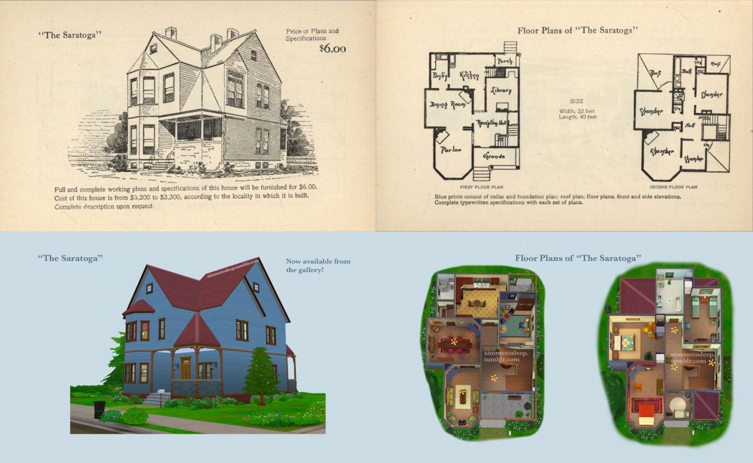 A List of Easy House Blueprints for The Sims 4!