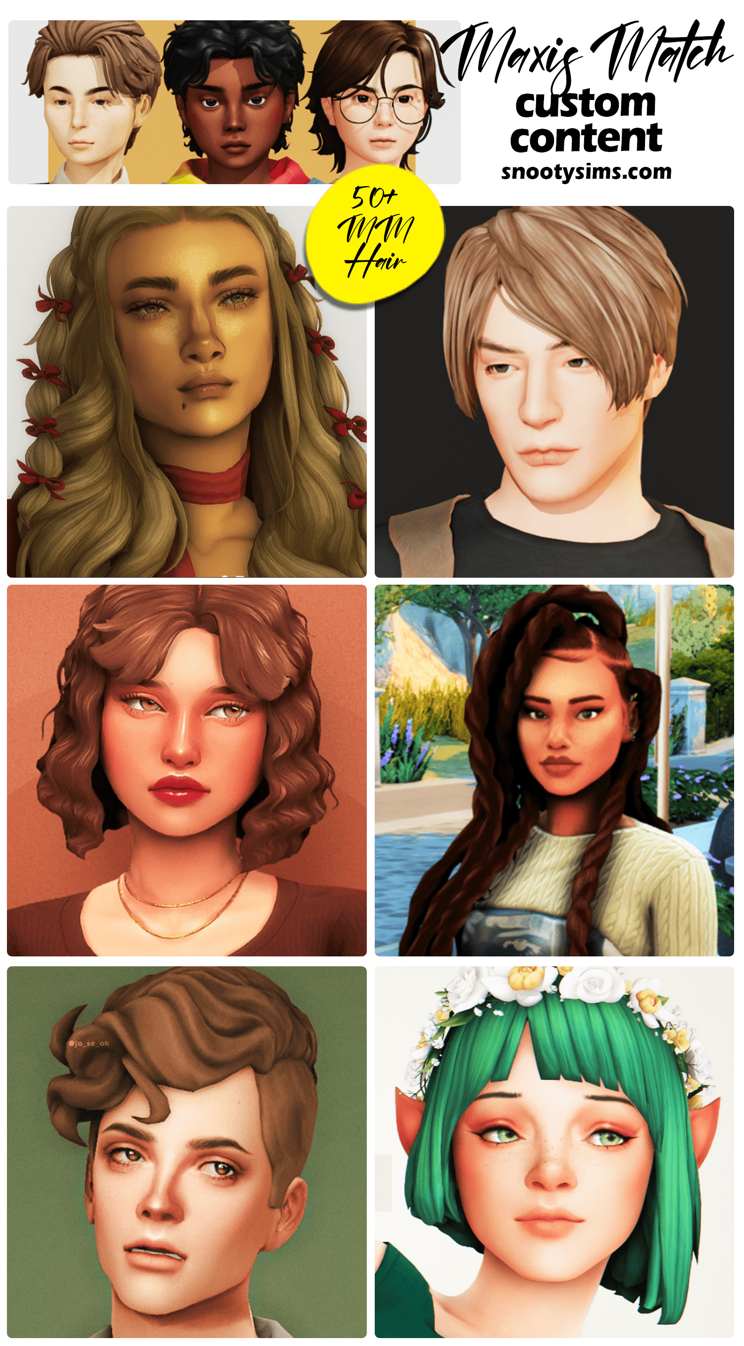 50+ Alpha Hair CC That Look SUPER Realistic for the Sims 4! — SNOOTYSIMS