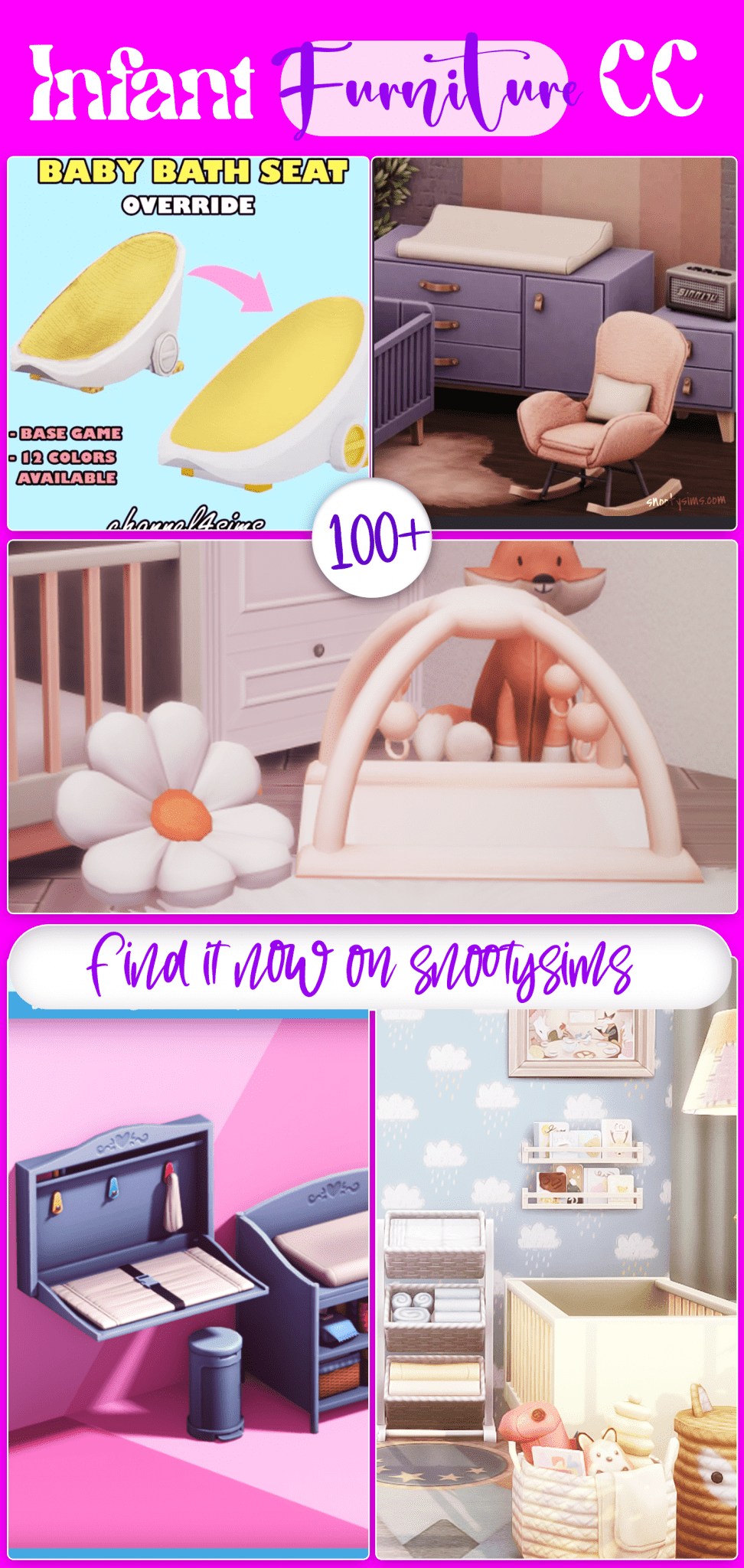 30+ Versatile Infant Furniture CC for The Sims 4 (Functional & Deco ...