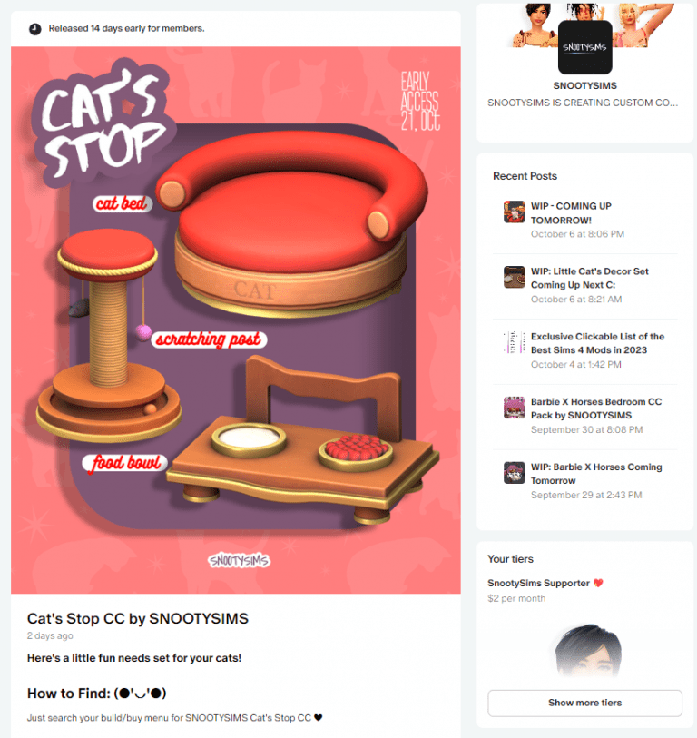 snootysims' latest cc: A cute cat's corner! — SNOOTYSIMS