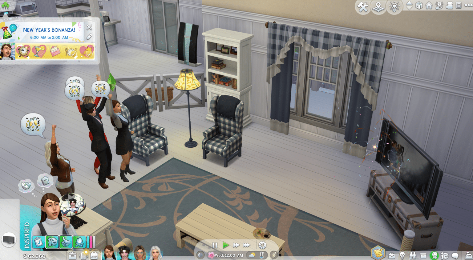 Throwing a New Year's Eve Party in The Sims 4