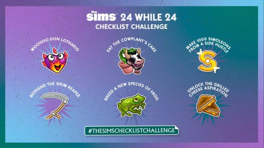 24 While 24 The Sims Checklist Challenge 