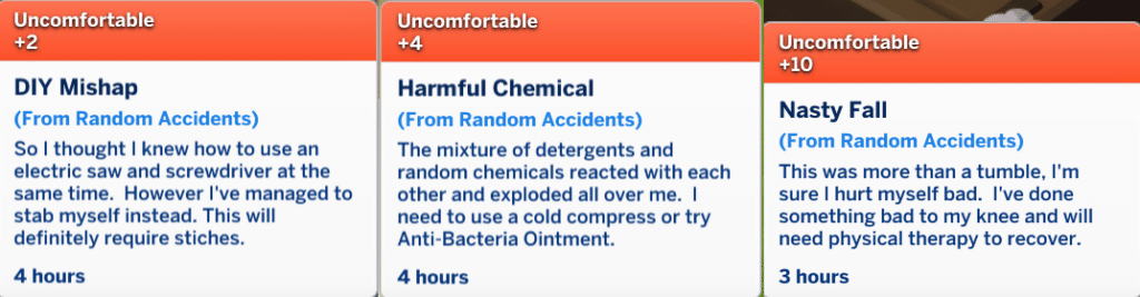 The Random Injuries & Accidents Mod: Beware Clumsy Sims! — SNOOTYSIMS