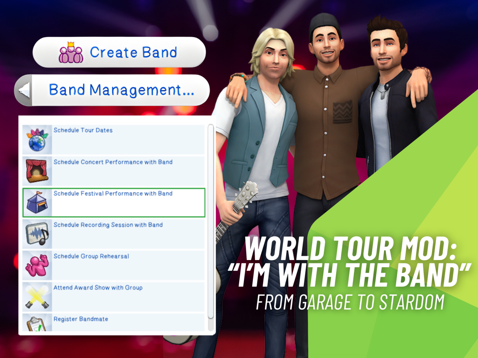 World Tour Mod Gets an Epic New Band Feature for The Sims 4 — SNOOTYSIMS