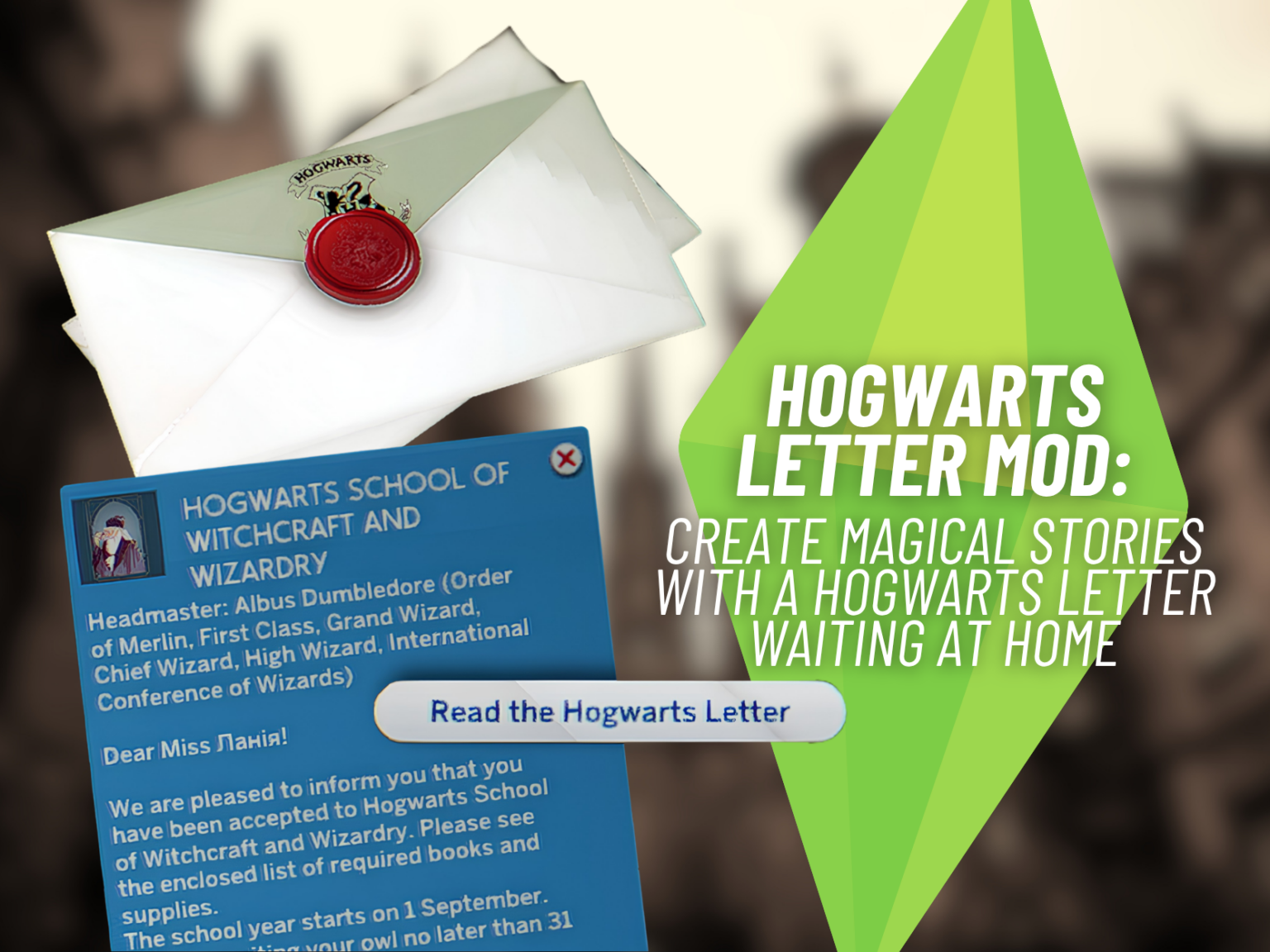 Hogwarts Letter Mod Brings an Exciting Magical Surprise to Your Sims 4 ...
